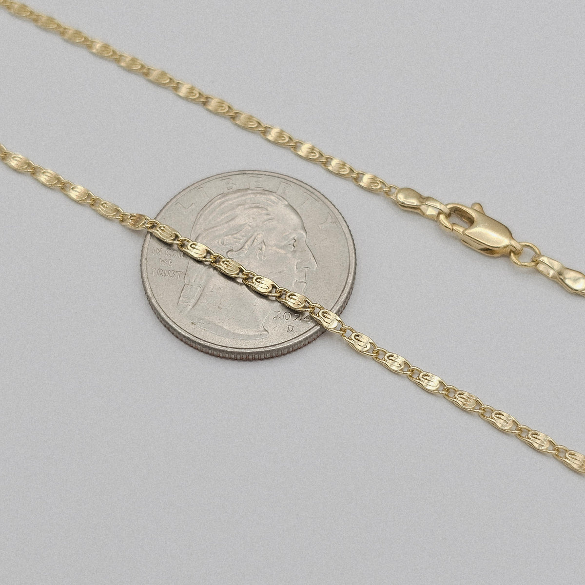 Chains - 14K Gold Plated. 24 in. Snail Link Style. *Premium Q* (Pack o ...