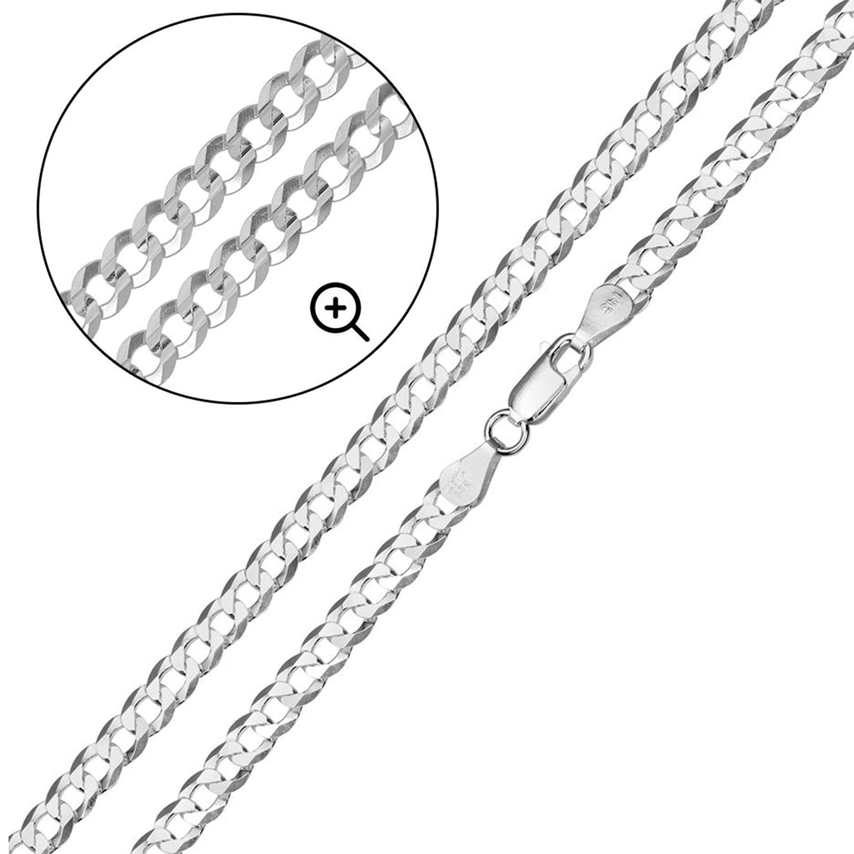 Chains - 925 Sterling Silver. Curb 100 - 3.9mm – DivineJ